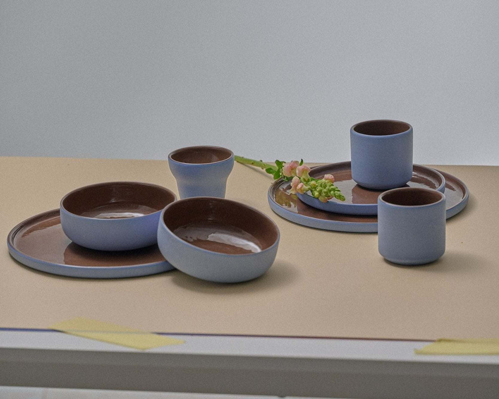 Handmade Porcelain Dinner Plates. Forget-me-not/Chocolate – CREATING ...